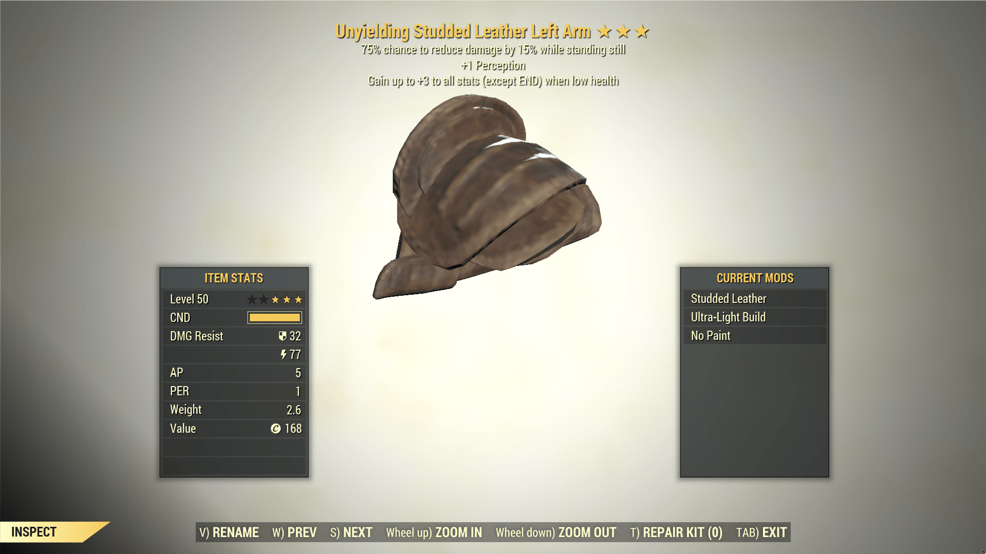Unyielding Sentinel HEAVY LEATHER Armor Full Set Fallout 76 (PC) - Buy ...