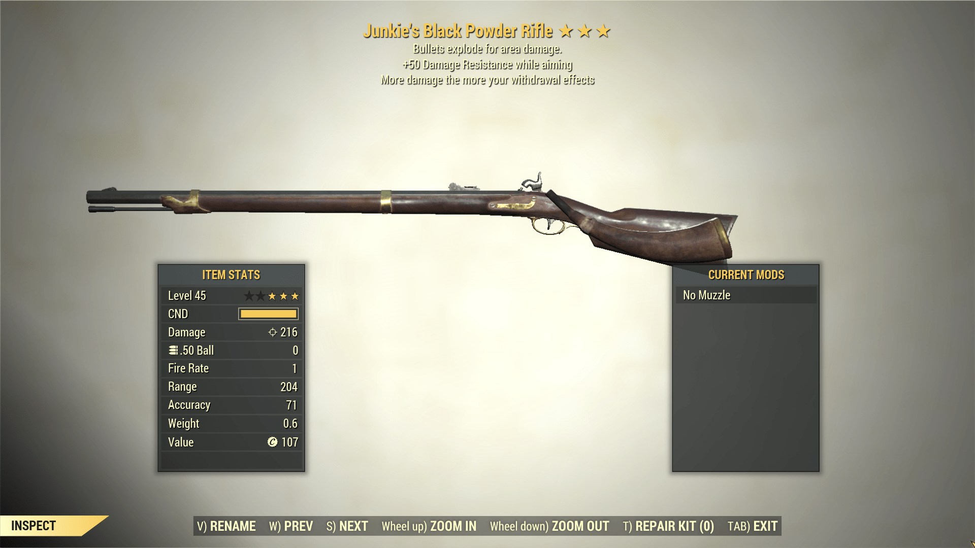 3* Junkie's BLACK POWDER RIFLE Explosive [+50 DR] Fallout 76 (PC) - Buy ...