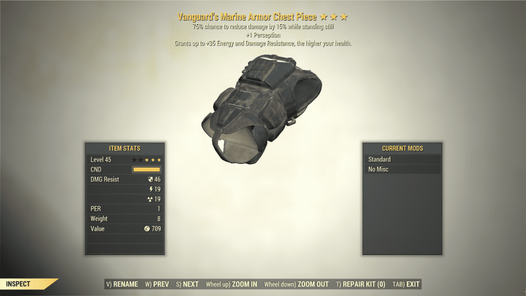 Vanguard Sentinel MARINE Armor Full Set Fallout 76 (PC) - Buy Fallout ...