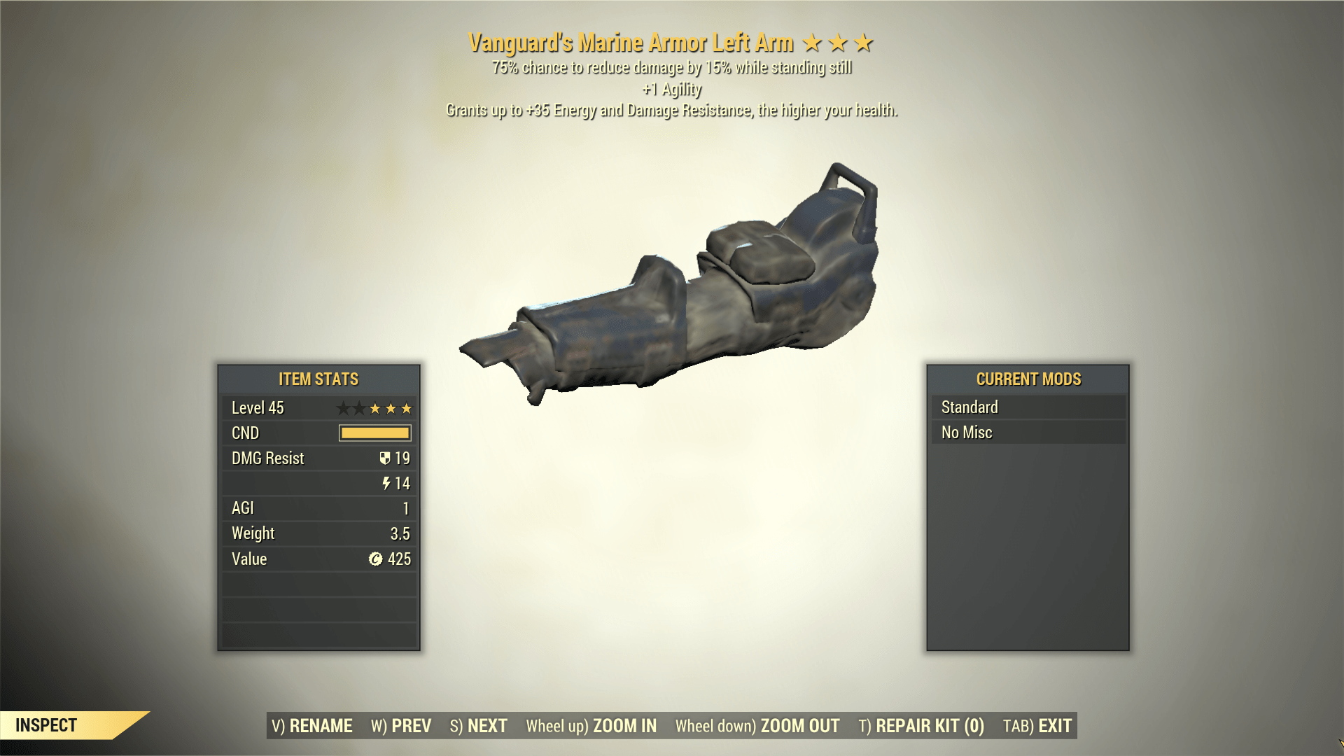 Vanguard Sentinel MARINE Armor Full Set Fallout 76 (PC) - Buy Fallout ...