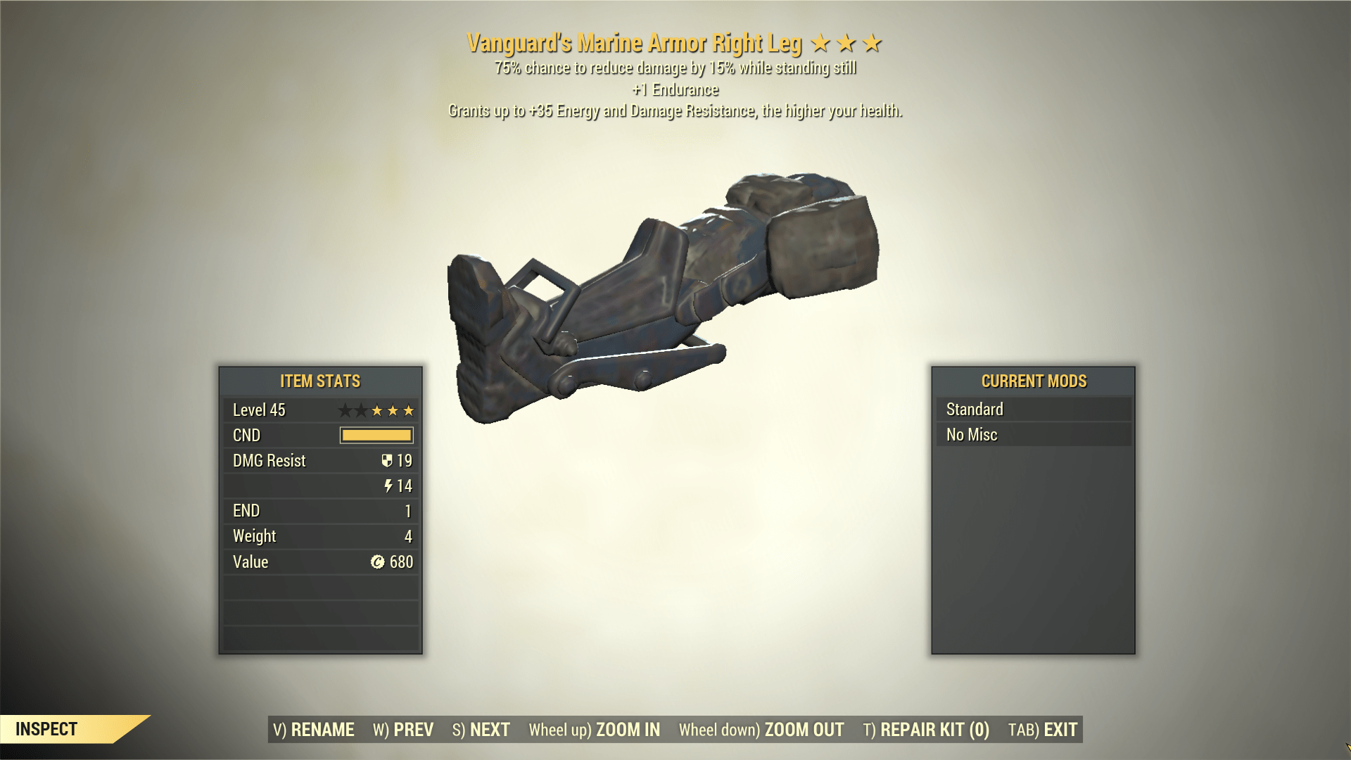 Vanguard Sentinel MARINE Armor Full Set Fallout 76 (PC) - Buy Fallout ...