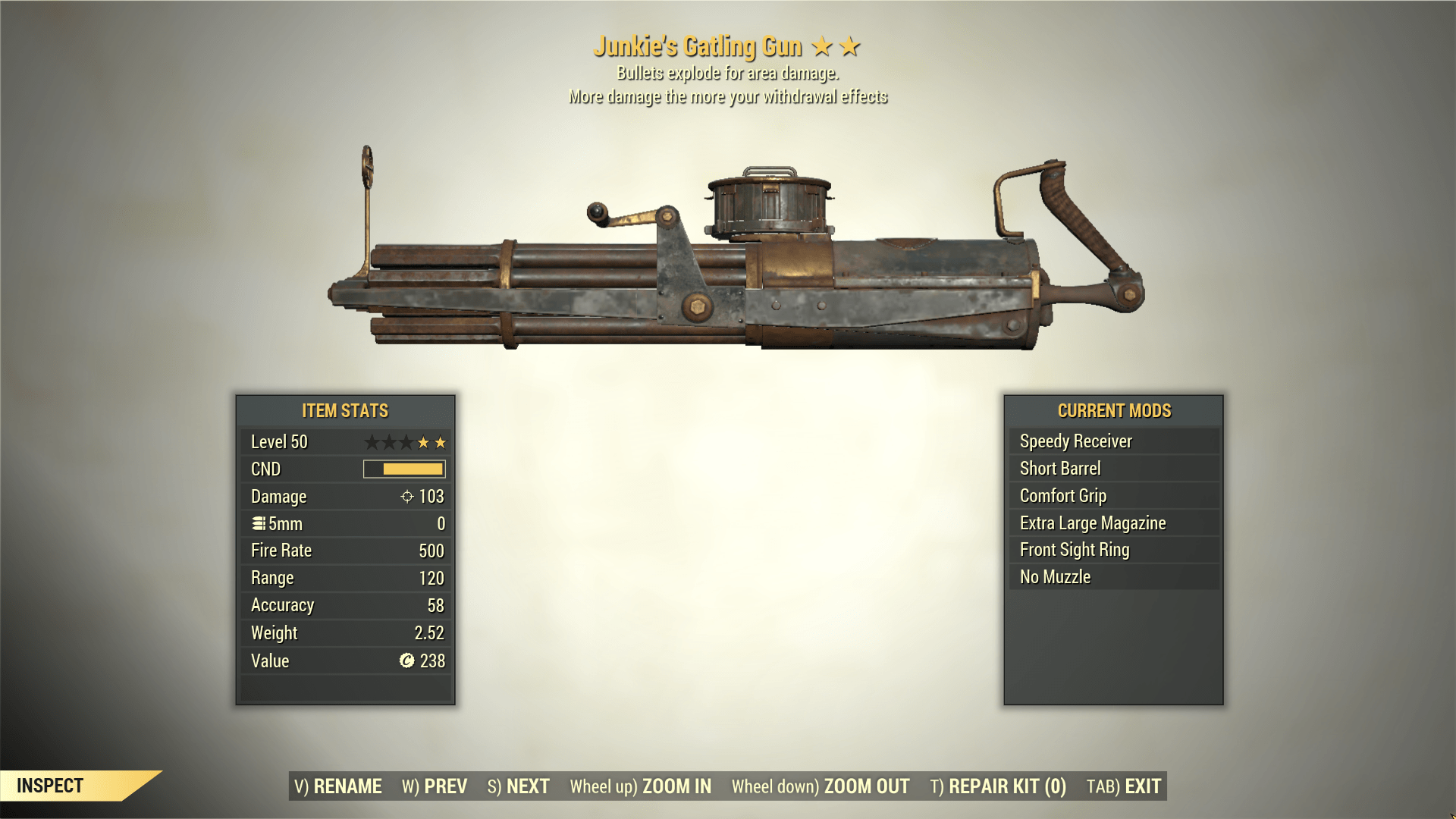 2* Junkie's GATLING GUN Explosive Fallout 76 (PC) - Buy Fallout 76 ...
