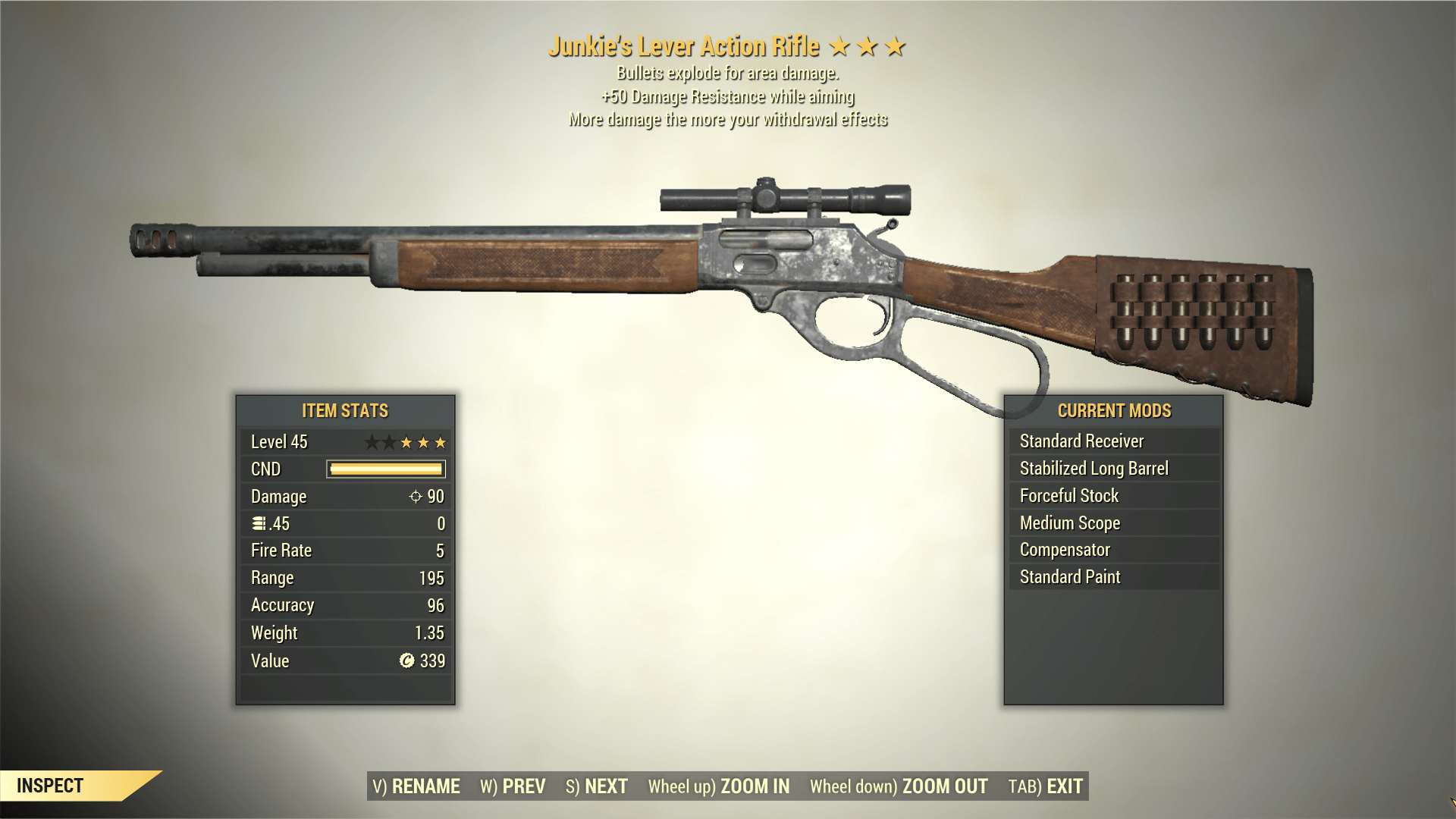 3* Junkie's LEVER ACTION RIFLE Explosive [+50 DR] Fallout 76 (PC) - Buy ...