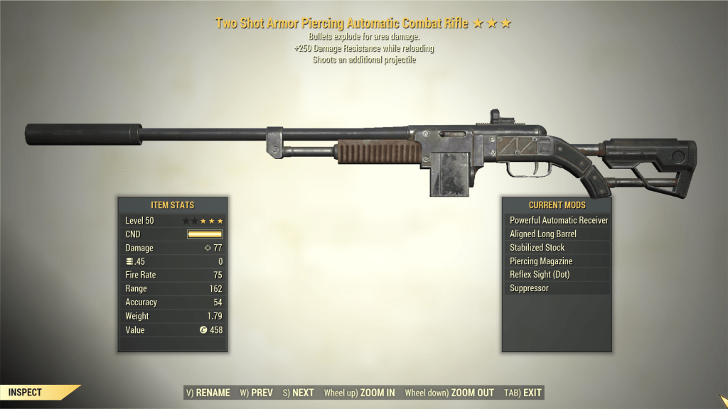 3* Two Shot COMBAT RIFLE Explosive [+250 DR] Fallout 76 (PC) - Buy ...