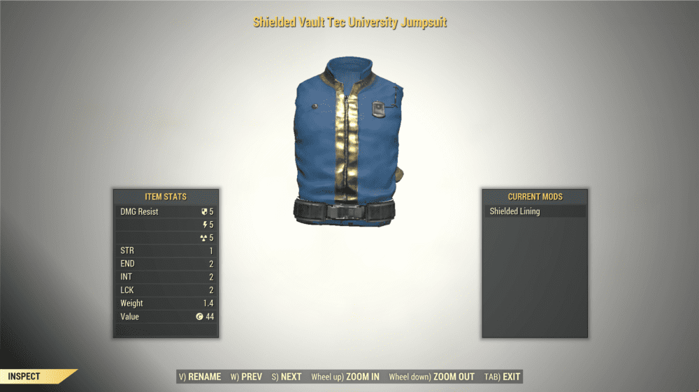 Shielded Vault Tec University Jumpsuit Fallout 76 (PC) - Buy Fallout 76 ...