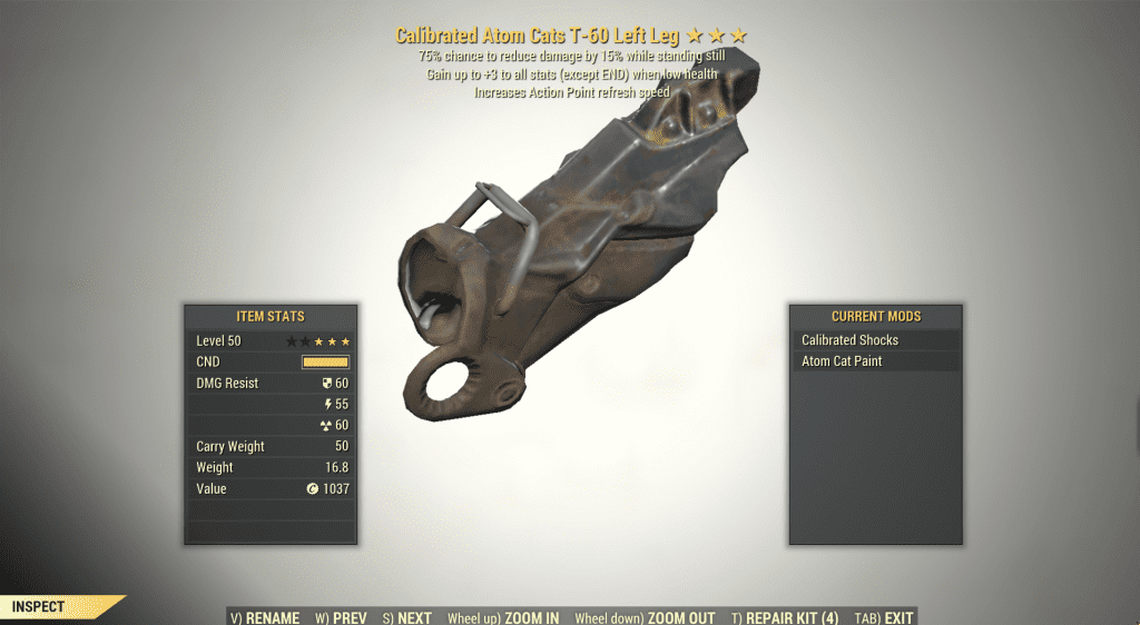 3* Unyielding Sentinel T-60 Power Armor 5xAP Fallout 76 (PC) - Buy ...