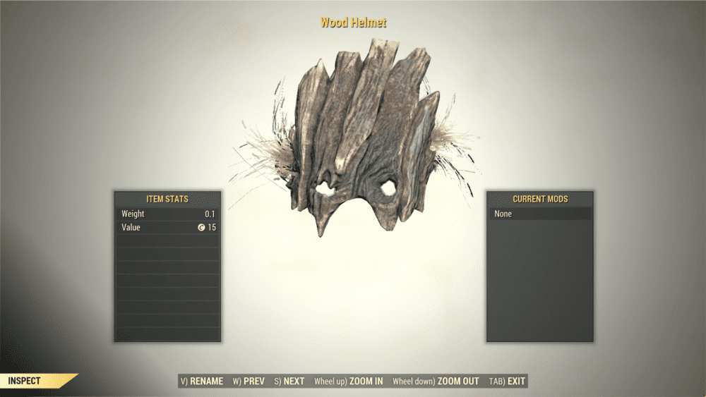 Wood Helmet Fallout 76 (PC) - Buy Fallout 76 Items for PC