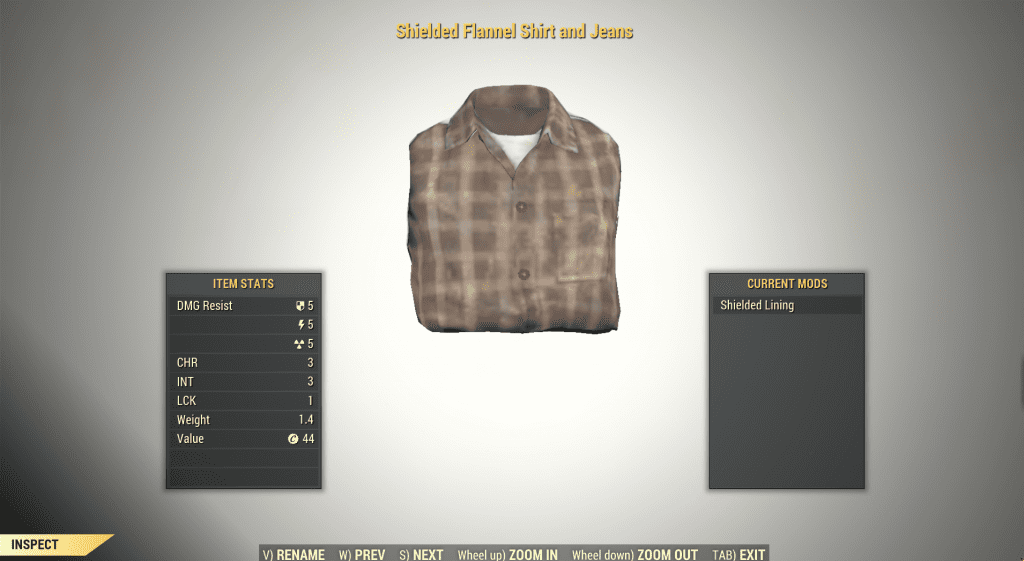 Shielded Flannel Shirt and Jeans Casual Underarmor Fallout 76 (PC ...