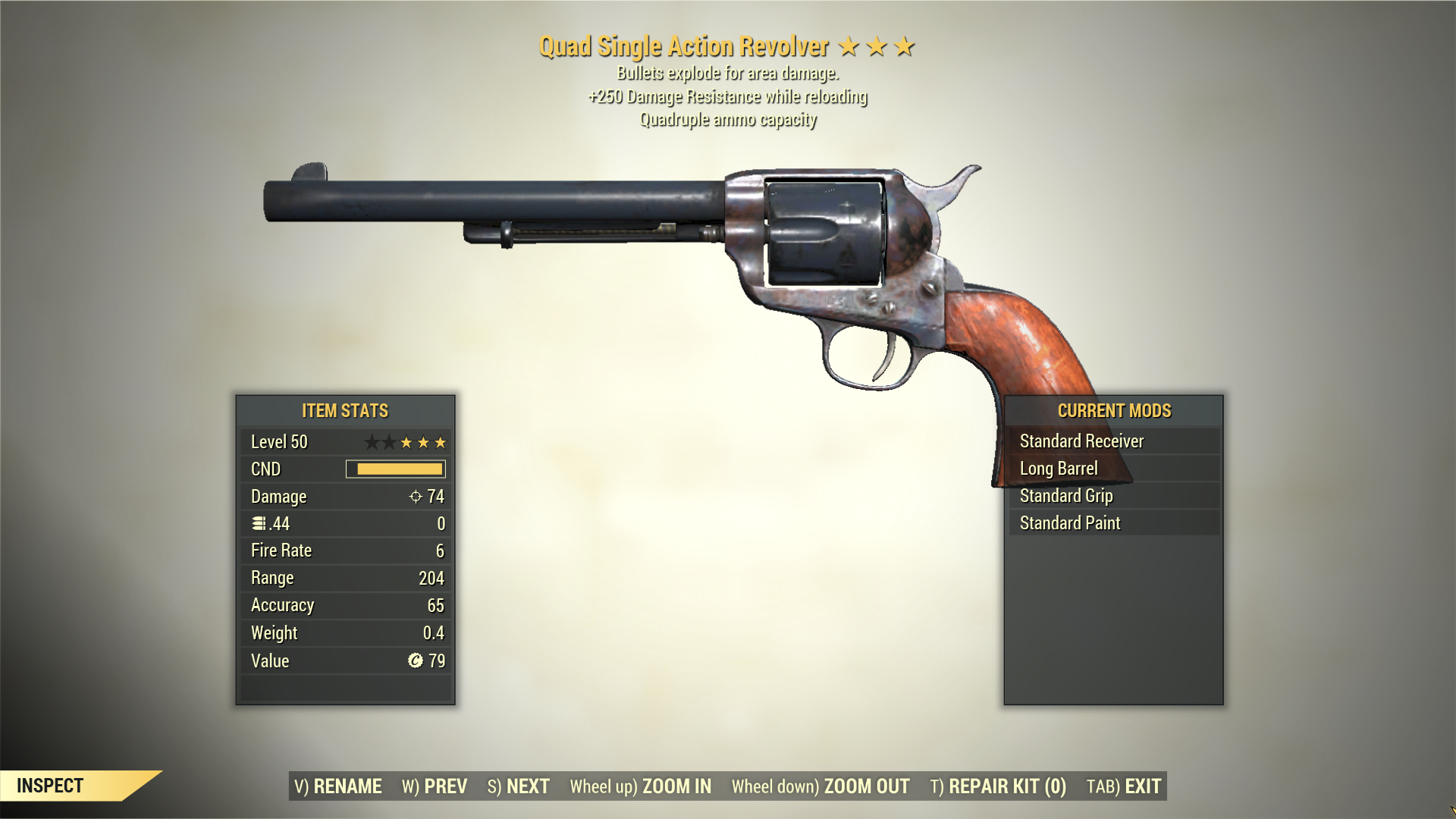 3* Quad SINGLE ACTION REVOLVER Explosive [+250DR] Fallout 76 (PC) - Buy ...