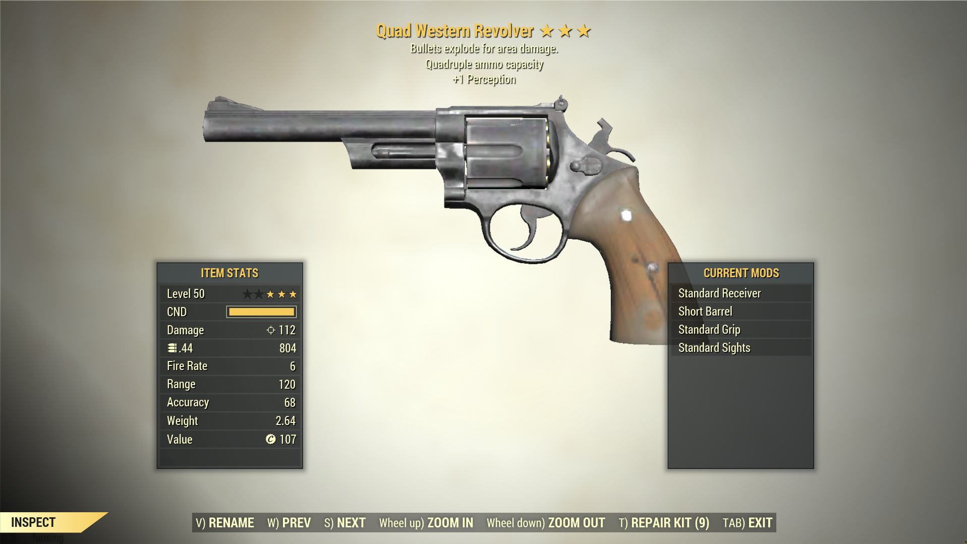 3* Quad WESTERN REVOLVER Explosive [+1 Perception] Fallout 76 (PC ...