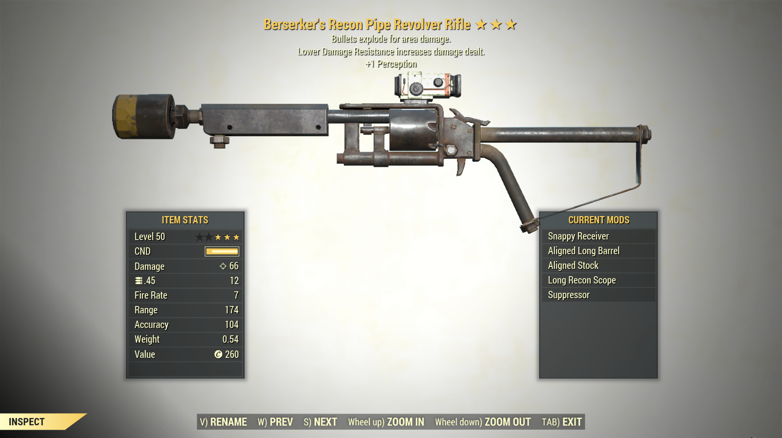 3* Berserker's PIPE REVOLVER Explosive [+1 Perception] Fallout 76 (PC ...
