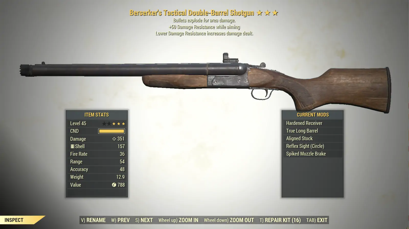 3* Berserker's DOUBLE-BARREL SHOTGUN Explosive [+50DR] Fallout 76 (PC ...