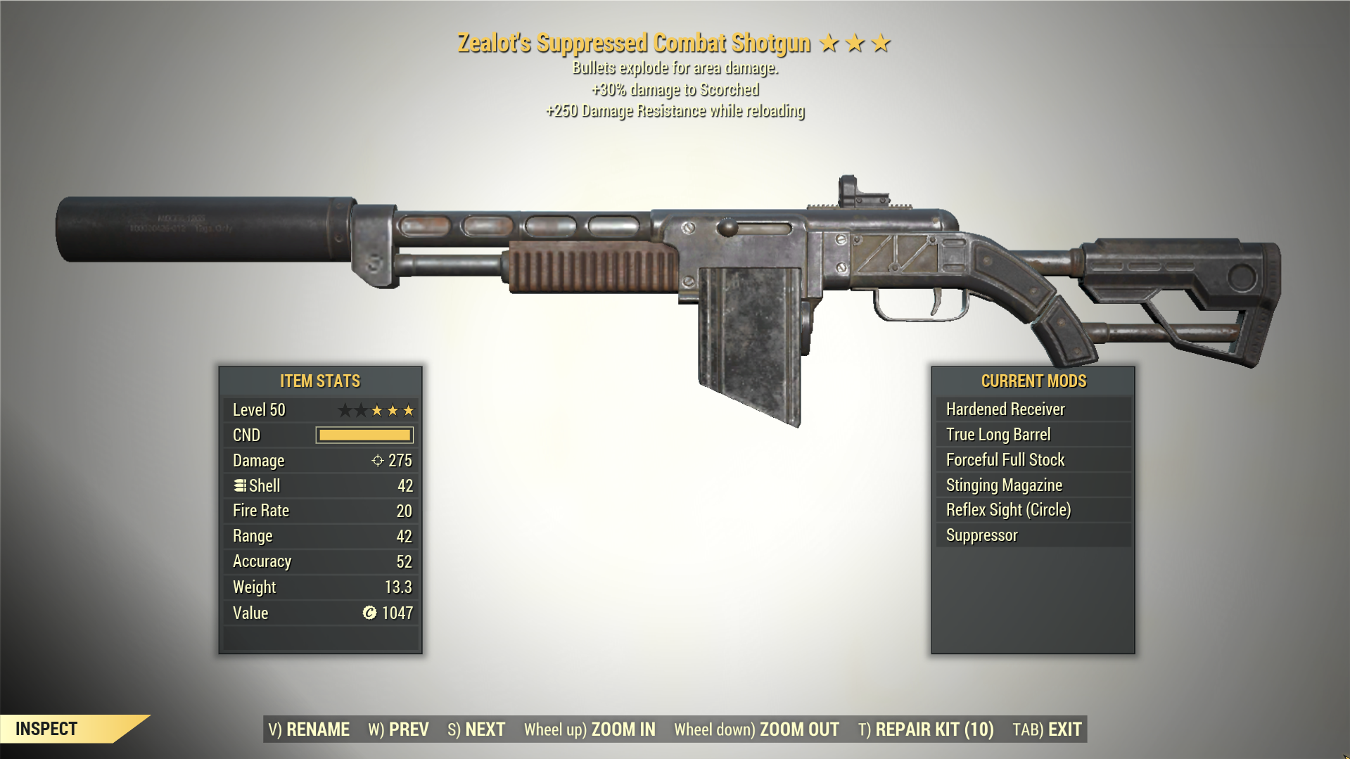 3* Zealot's COMBAT SHOTGUN Explosive [+250DR] Fallout 76 (PC) - Buy ...