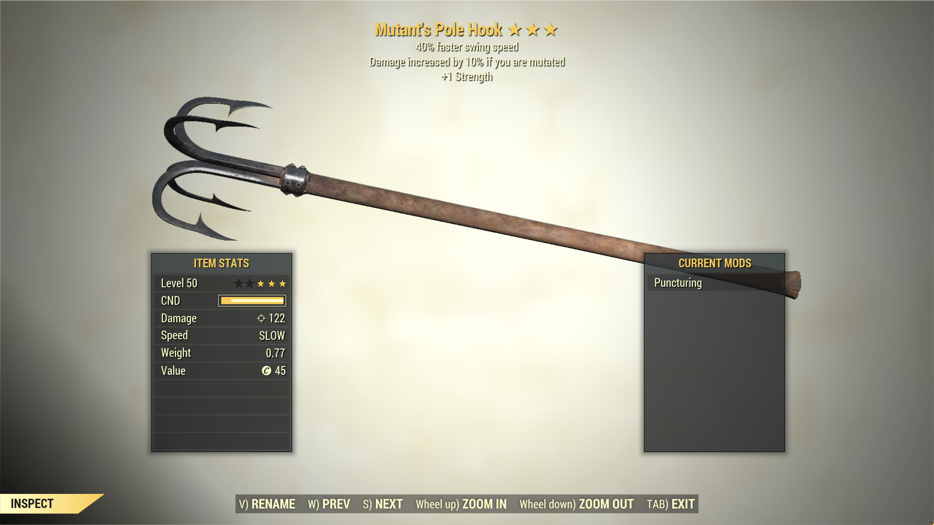 3* Mutant's POLE HOOK Swing Speed [+1 Strength] Fallout 76 (PC) - Buy ...