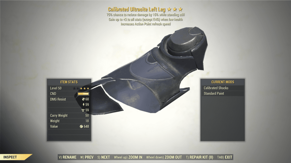 3* Unyielding Sentinel ULTRACITE Power Armor 5AP Fallout 76 (PC) - Buy ...
