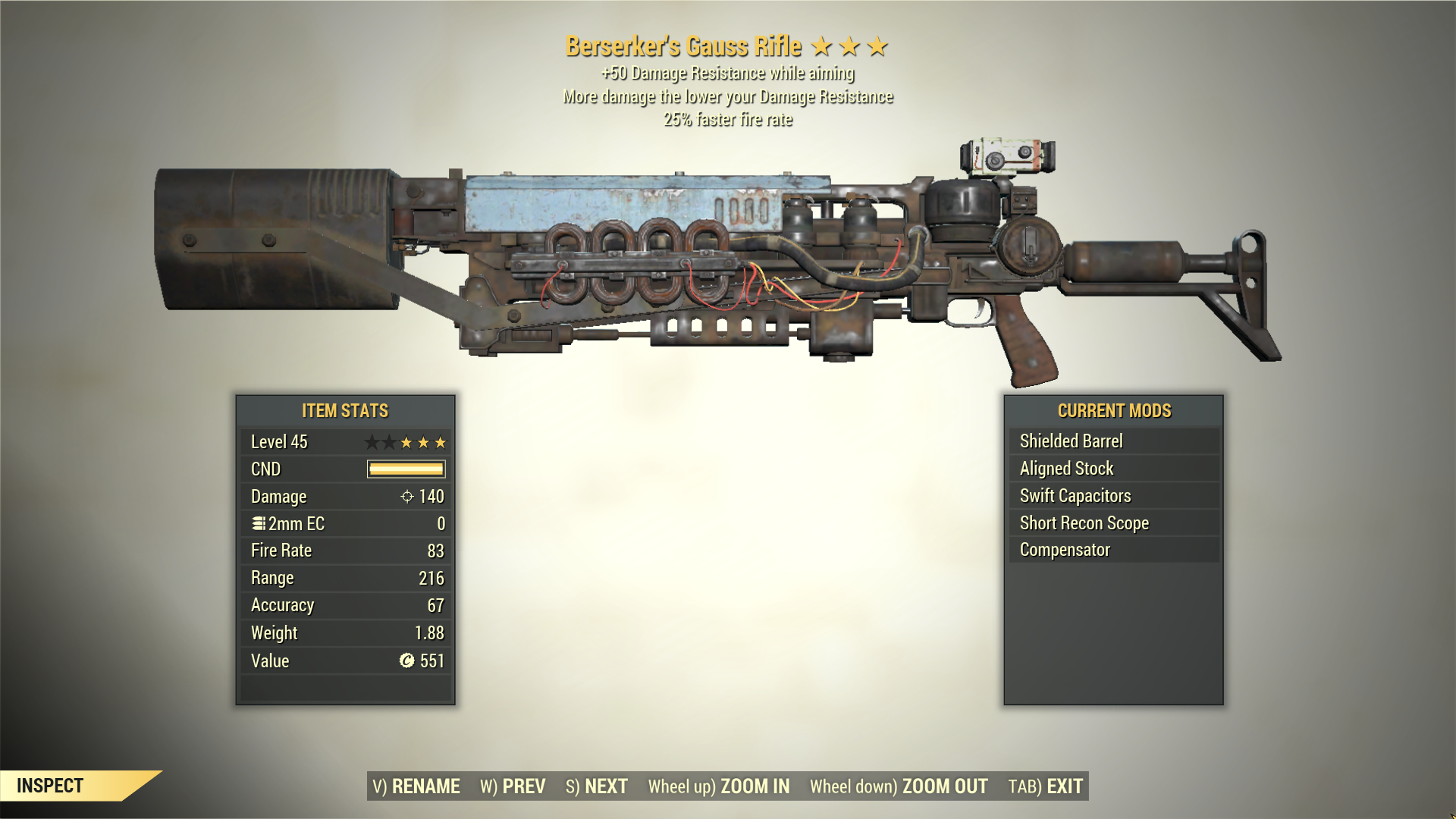 3* Berserker's GAUSS RIFLE 25% Faster Fire Rate [+50DR] Fallout 76 (PC ...