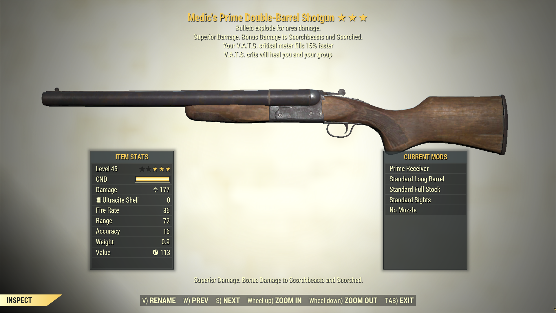 3* Medic's DOUBLE-BARREL SHOTGUN Explosive [Faster Reload] Fallout 76 ...