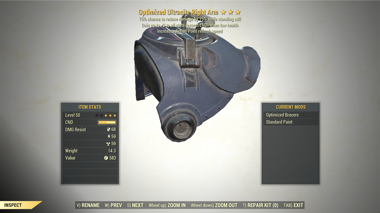 3* Unyielding Sentinel ULTRACITE Power Armor 5AP Fallout 76 (PC) - Buy ...