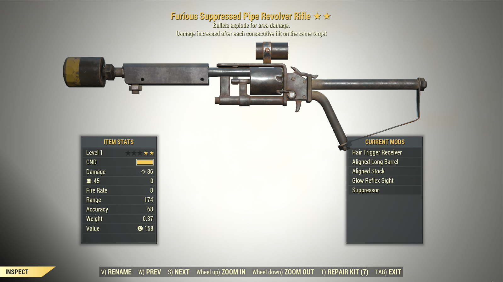 [Level 1] 2* Furious PIPE REVOLVER Explosive Fallout 76 (PC) - Buy ...