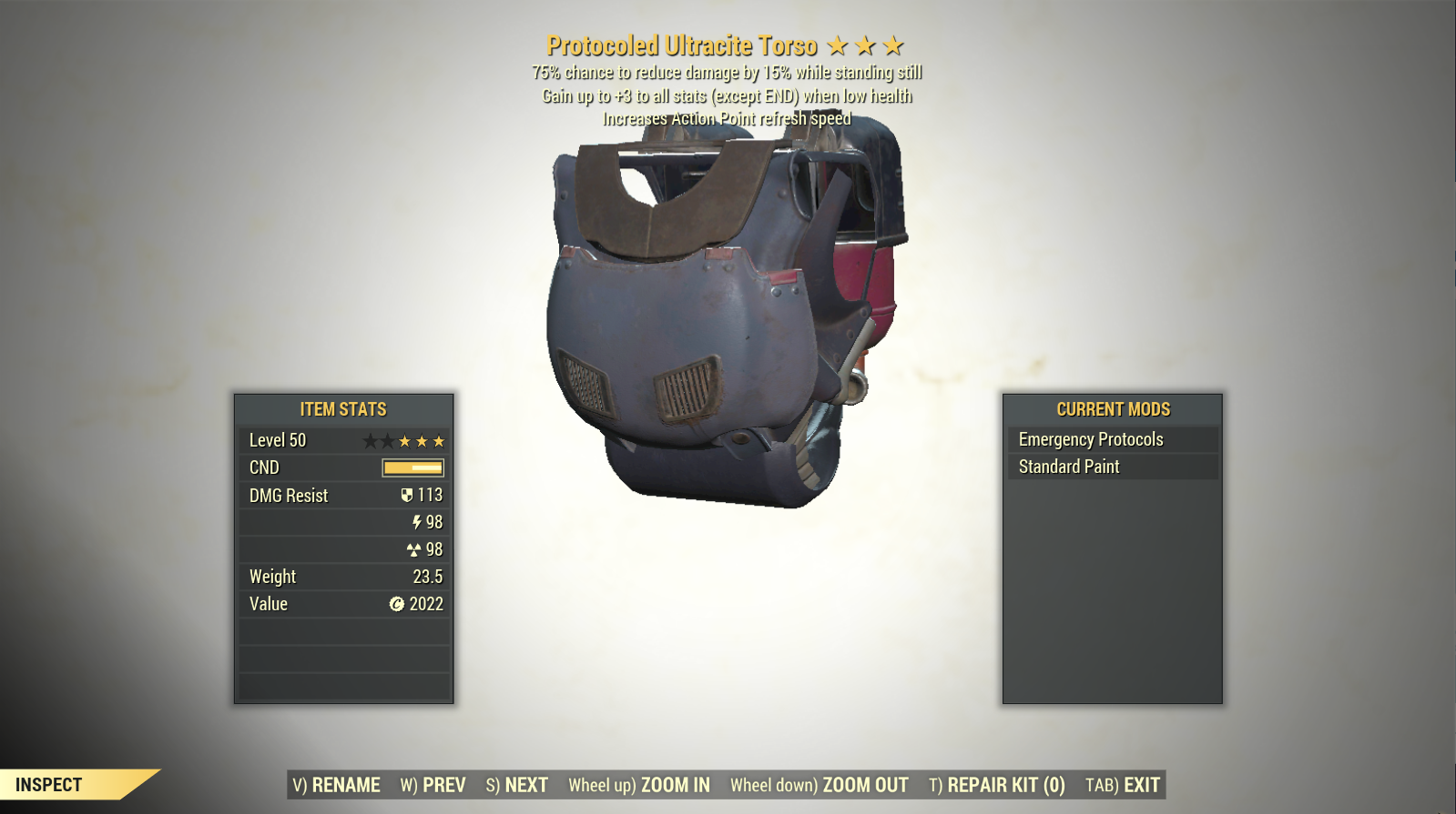 3* Unyielding Sentinel ULTRACITE Power Armor 5AP Fallout 76 (PC) - Buy ...