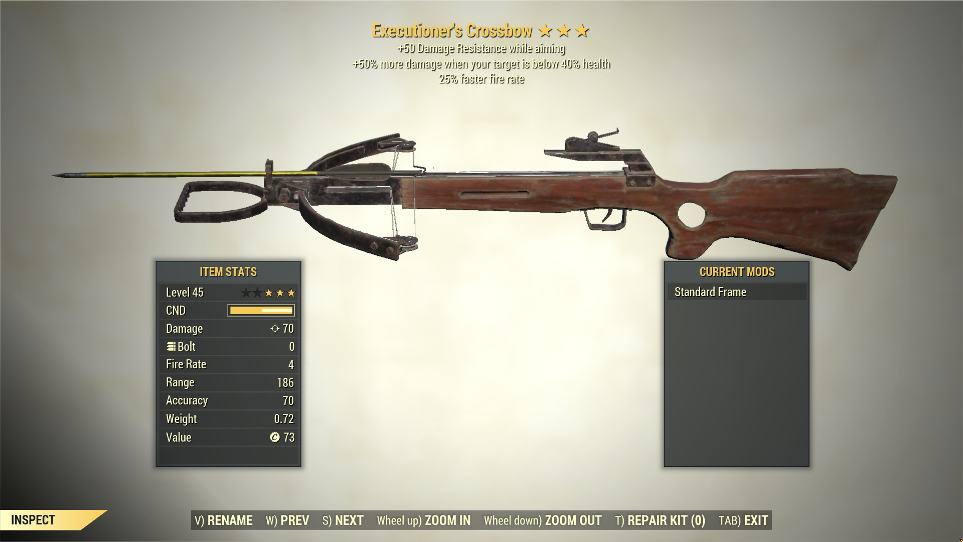 3* Executioner's CROSSBOW 25% Faster Fire Rate [+50DR] Fallout 76 (PC ...