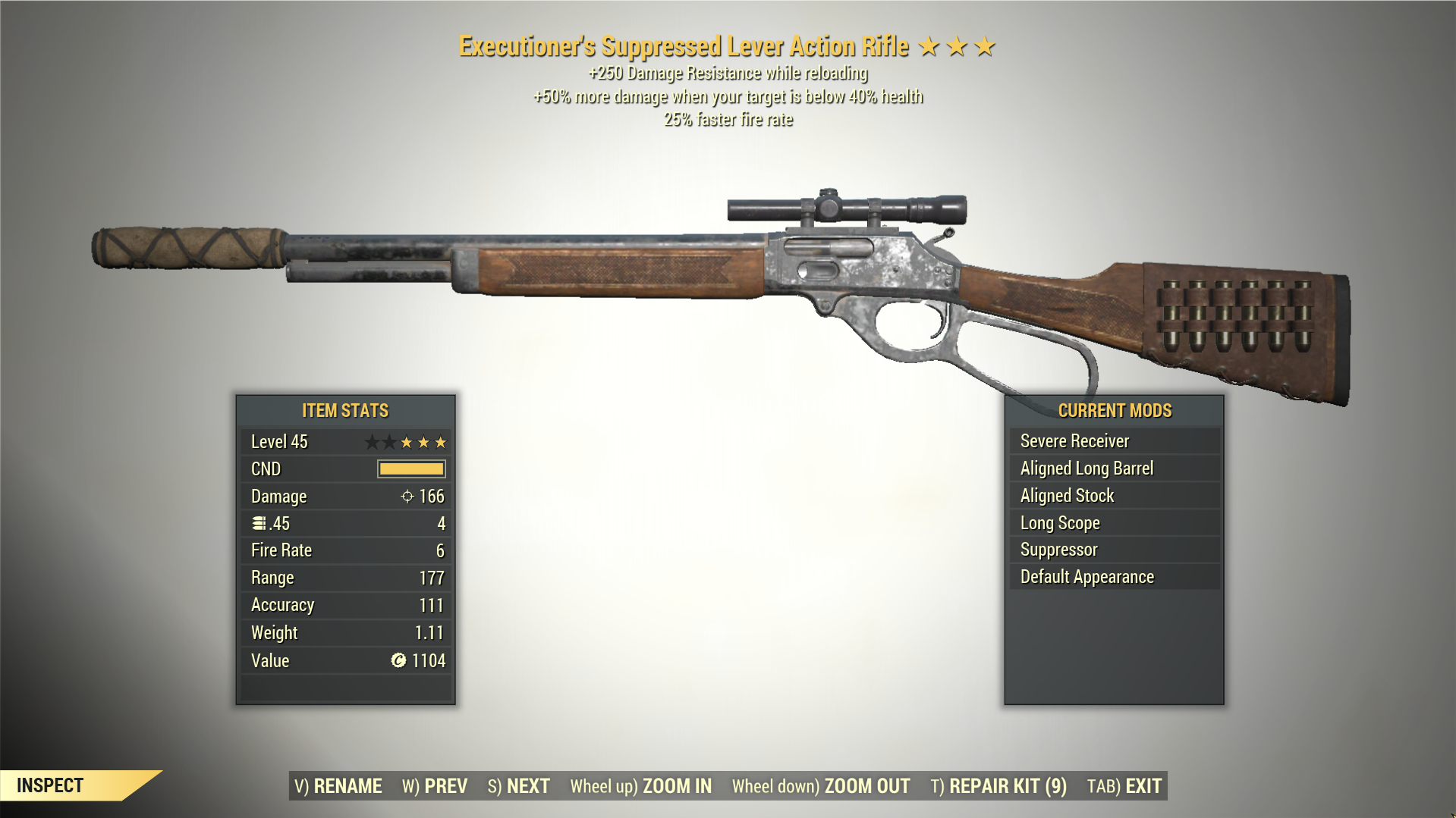 3* Executioner's LEVER ACTION RIFLE 25% Faster Fire Rate [+250DR ...