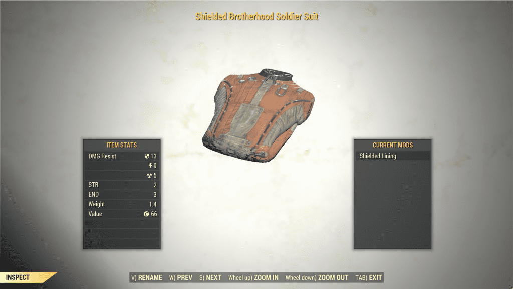 Shielded Brotherhood Soldier Suit Underarmor Fallout 76 (PC) - Buy ...