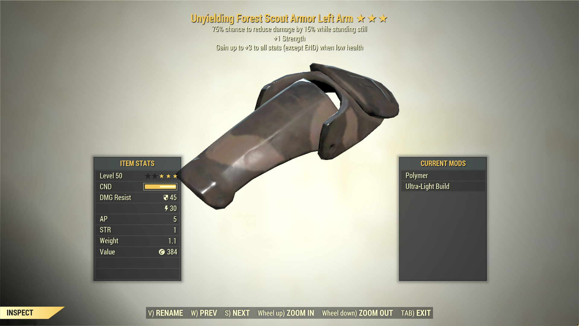 3* Unyielding Sentinel FOREST SCOUT Armor Full Set [+5 Strength ...