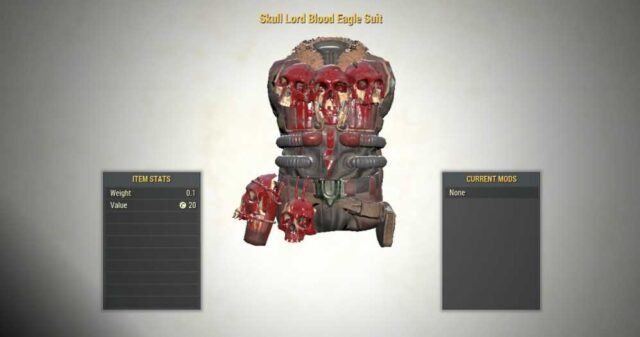 Skull Lord Blood Eagle Suit Daily Ops Season 6 Reward Outfit Fallout 76 ...