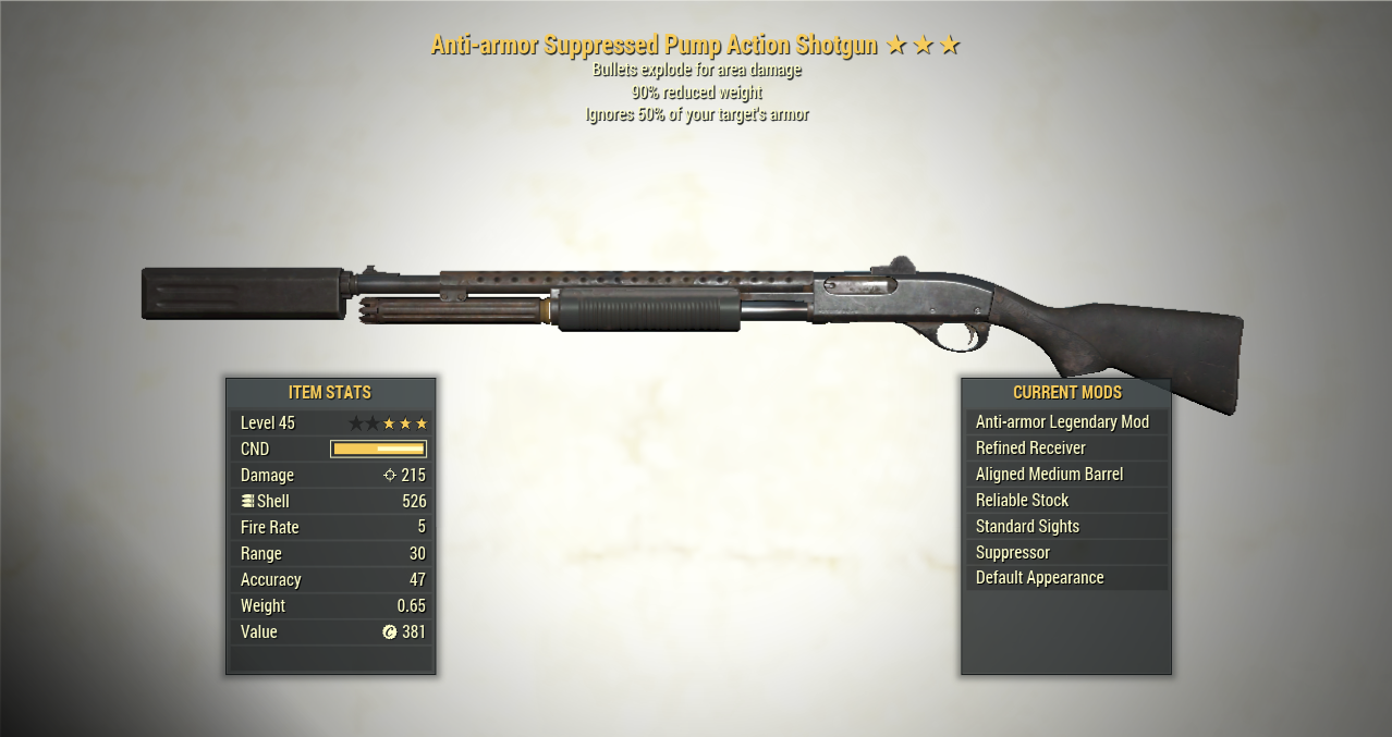 3* Anti-Armor PUMP ACTION SHOTGUN Explosive [90% Reduced Weight ...