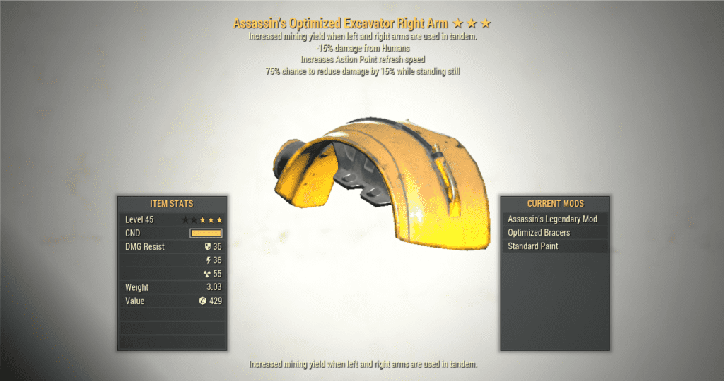 3* Assassin's Sentinel EXCAVATOR Power Armor Full Set [5 x AP Refresh ...