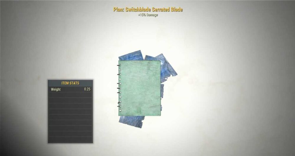 Switchblade Serrated Blade Weapon Mod Plan [Rare] Fallout 76 (PC Only ...
